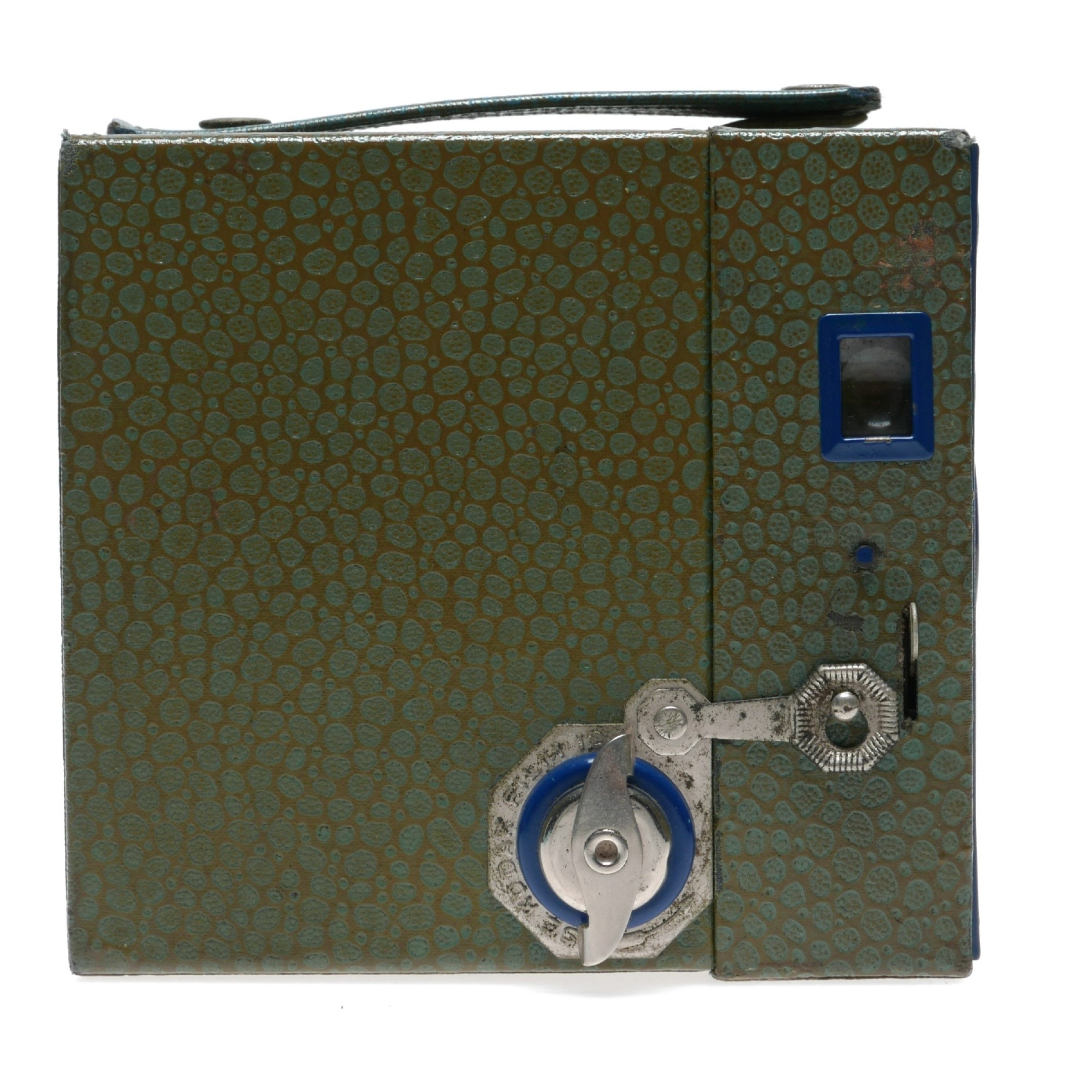 Kodak Beau Brownie 2 Blue Art Deco Box Camera Doublet Lens in Case ...