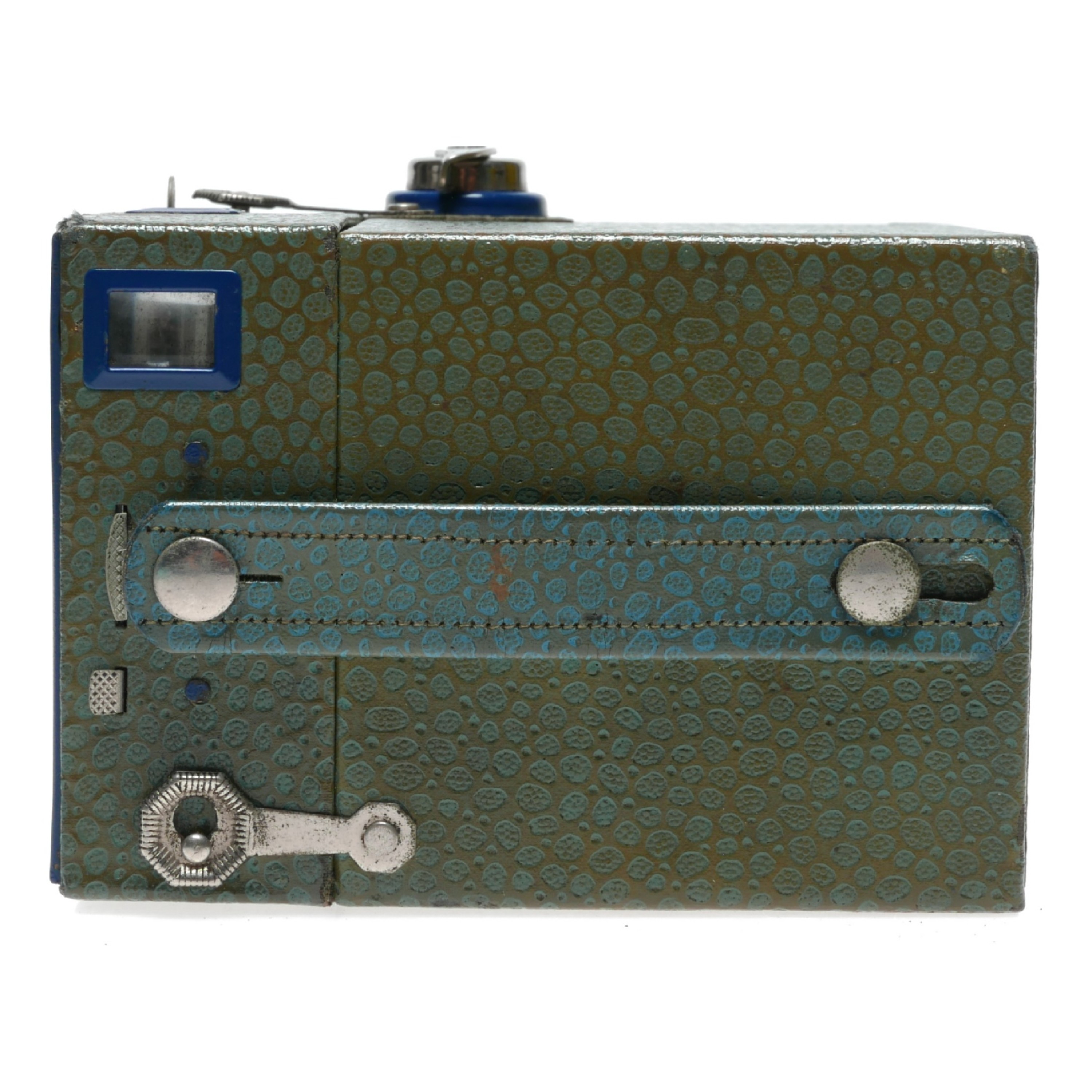 Kodak Beau Brownie 2 Blue Art Deco Box Camera Doublet Lens in Case ...