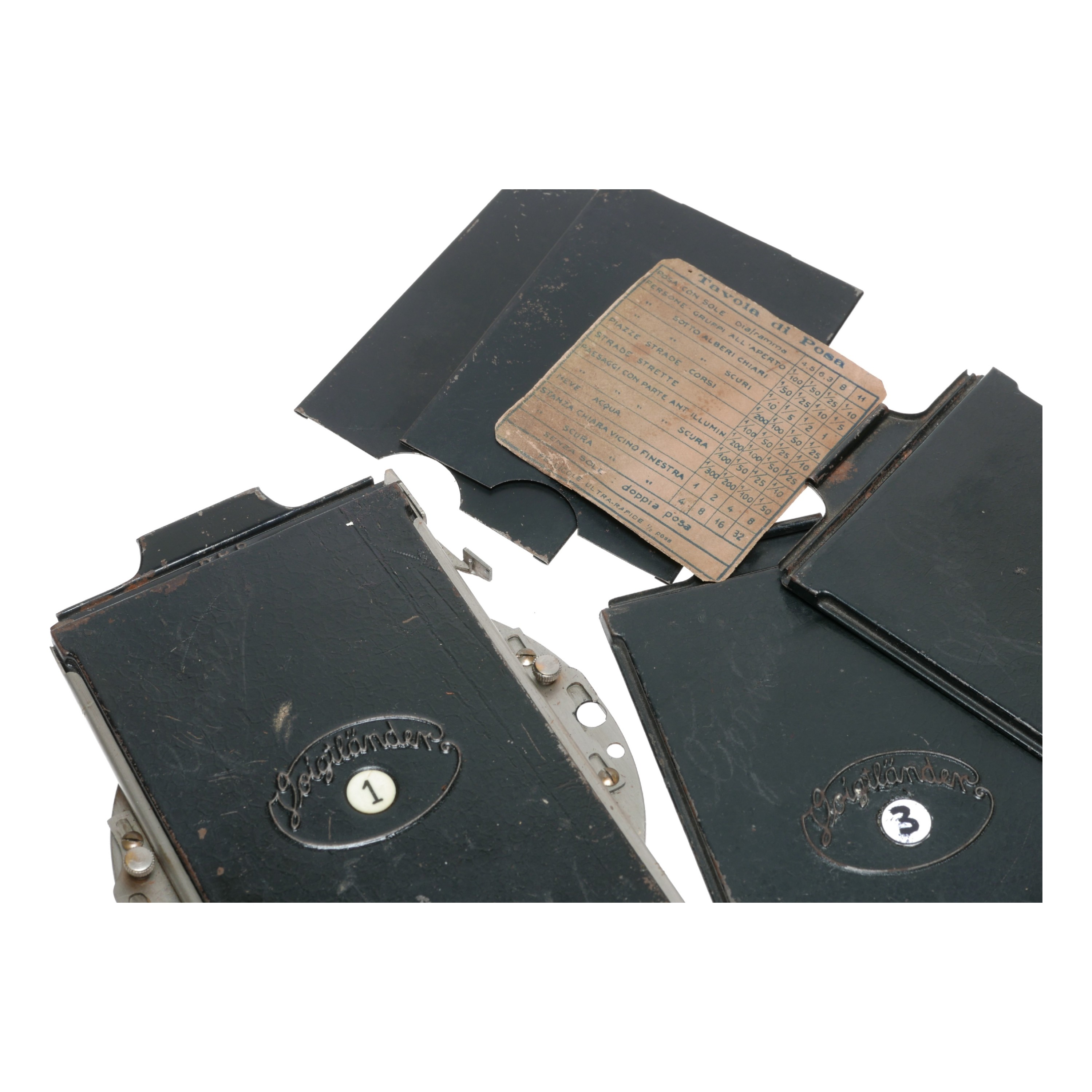 Voigtlander Folding Camera Vintage Cut Sheet Film Holders 1 2 3