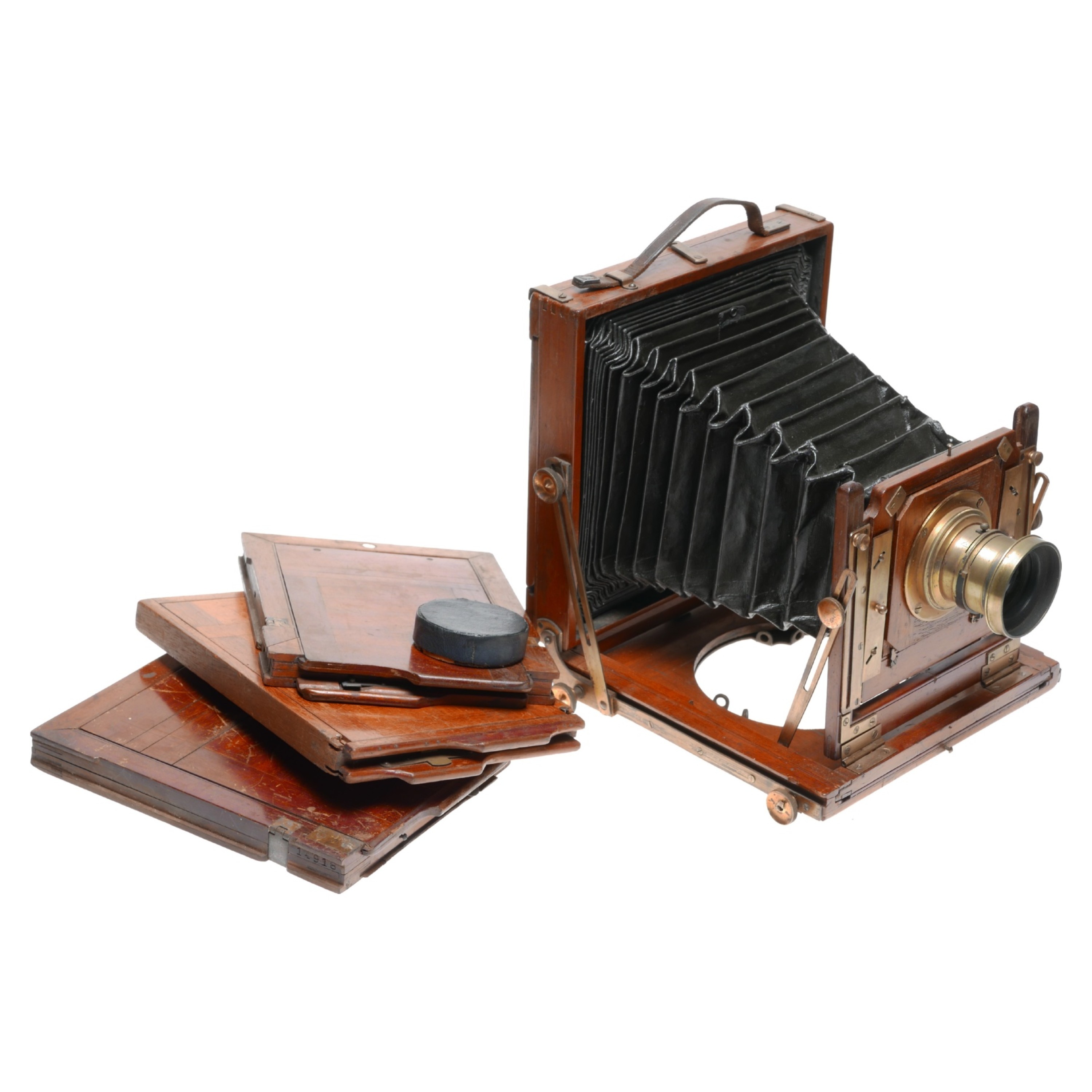 Wood Antique Field Camera Brass Lens Cut Sheet Film Backs - Vintage ...