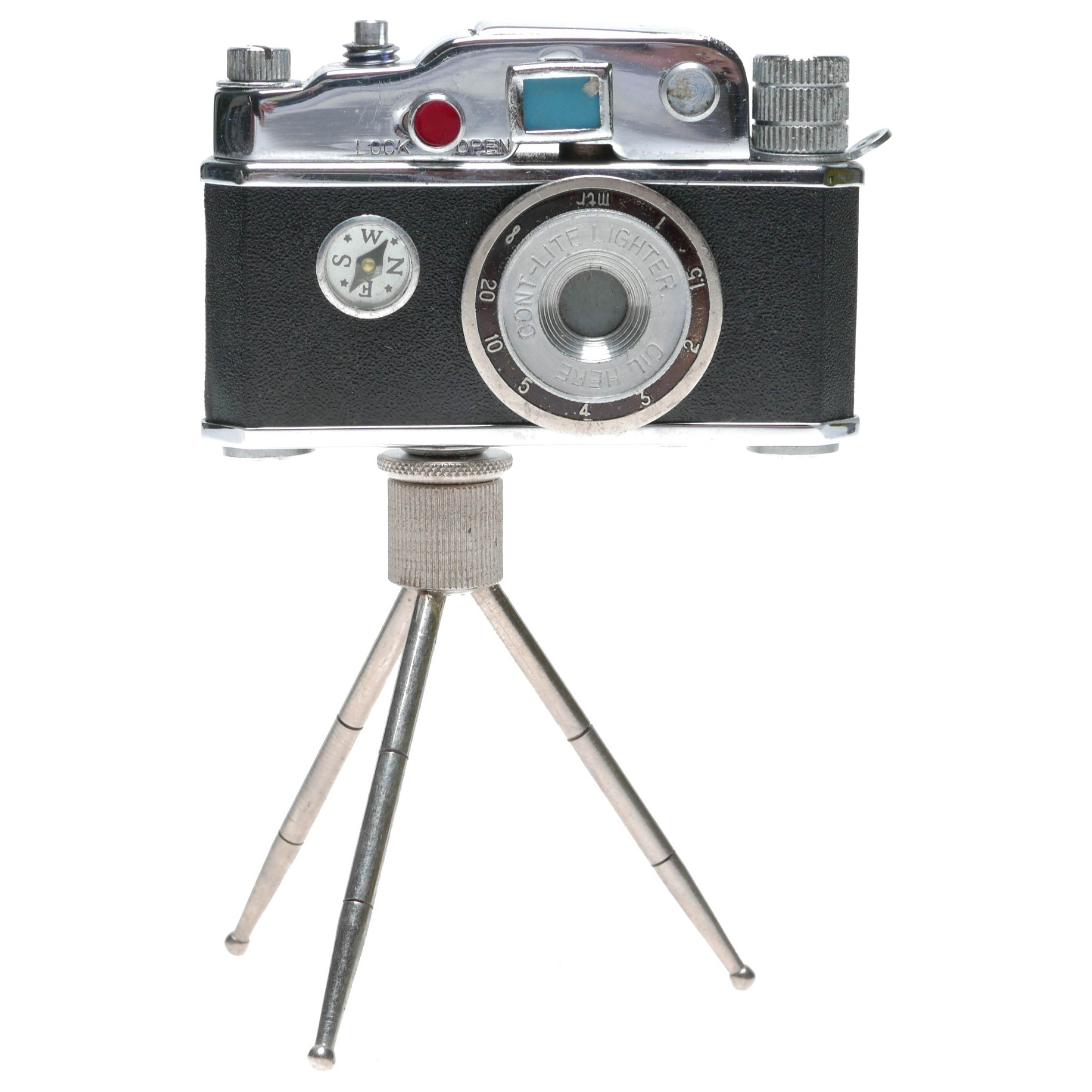 Cont-Lite Vintage Table Lighter Camera Tripod Release Box Occupied ...