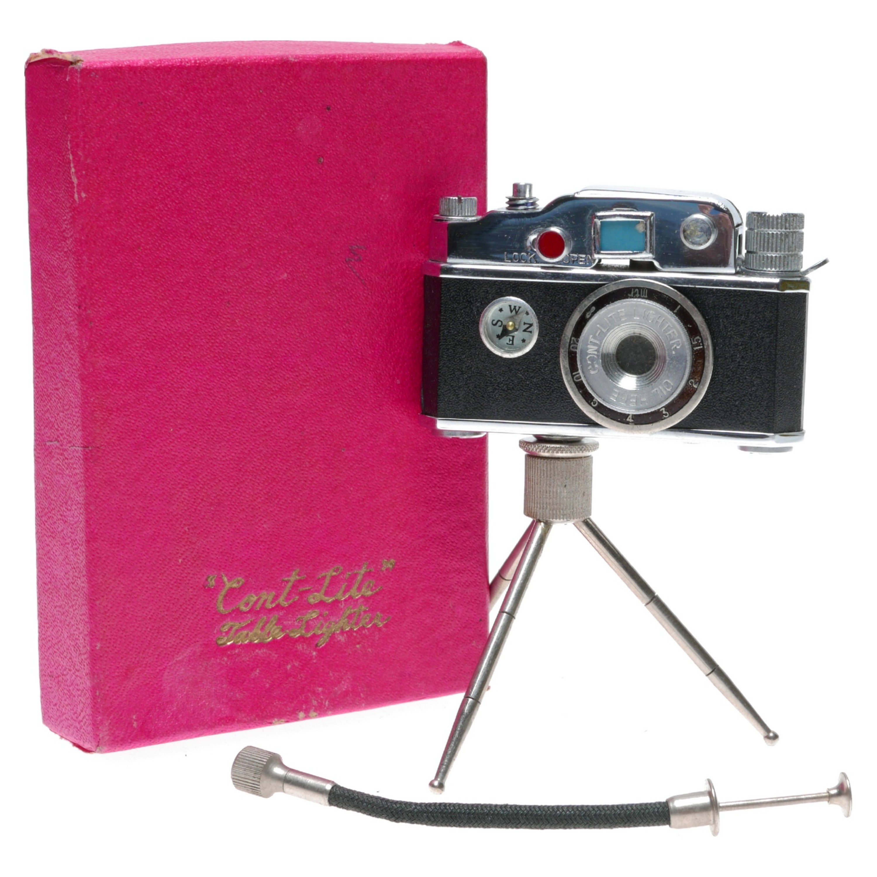Cont-Lite Vintage Table Lighter Camera Tripod Release Box Occupied ...