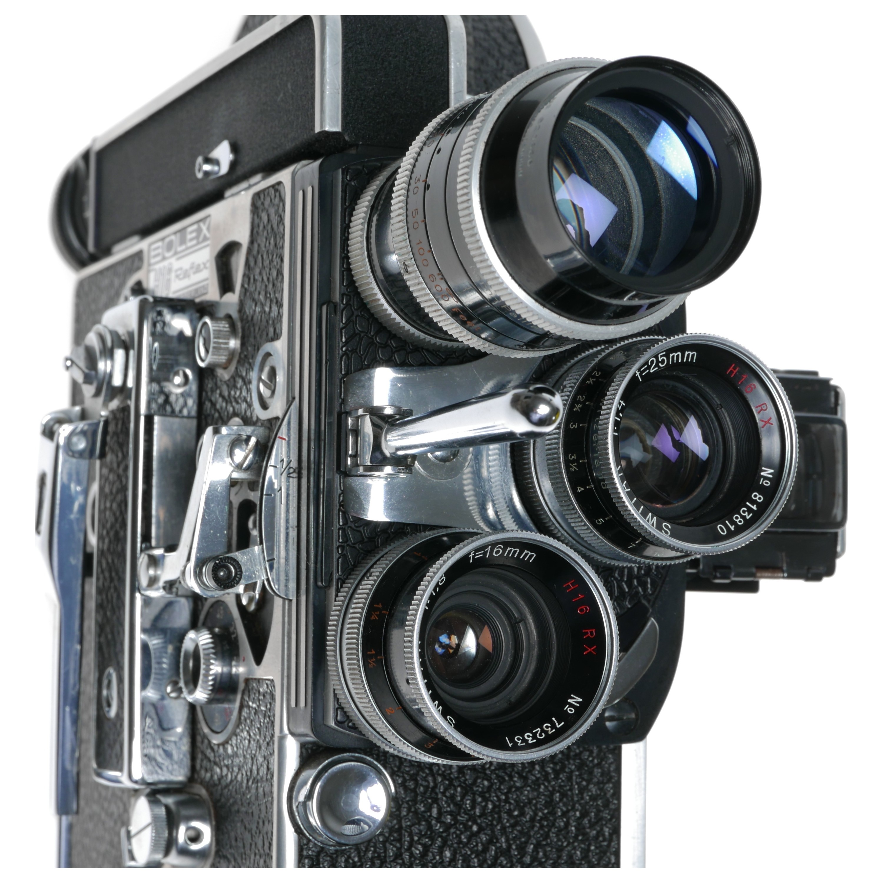 Paillard Bolex H16 Reflex full outfit Switar Optics 16mm RX camera ...